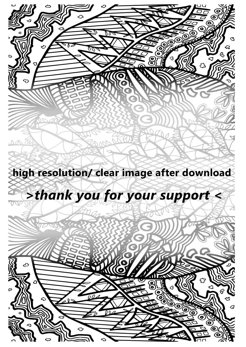 2 Printable Hand drawn Adult Coloring Pages