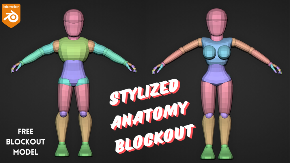 Free Stylized Anatomy Blockout for Blender 3.3