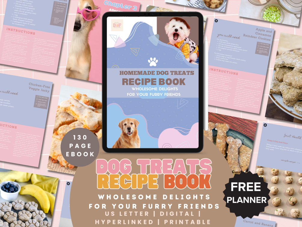 Homemade Dog Treats Recipe Book, Printable Dog Cookbook, Dog Bakery ...