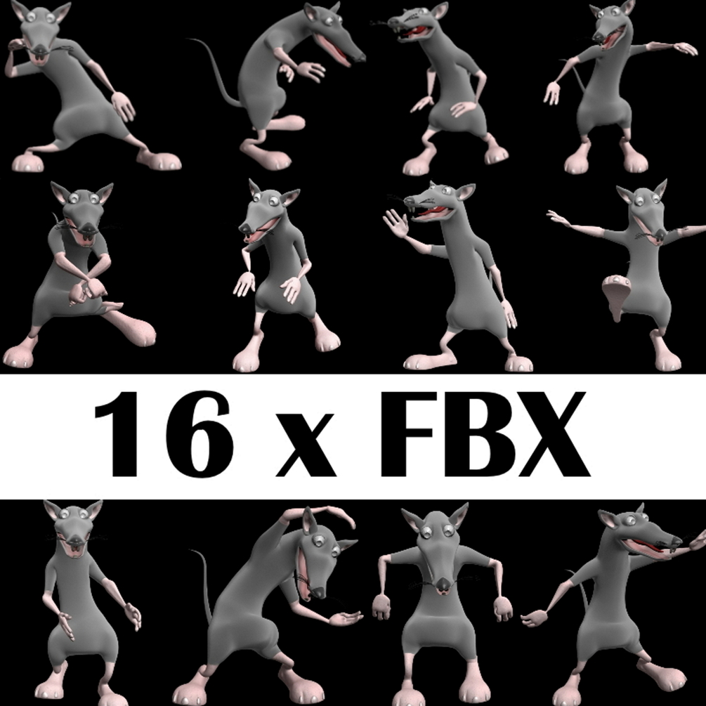 Pack 16 x Funny Dancing Mouse – High-Quality 3D Animation. 3D model. 16 ...
