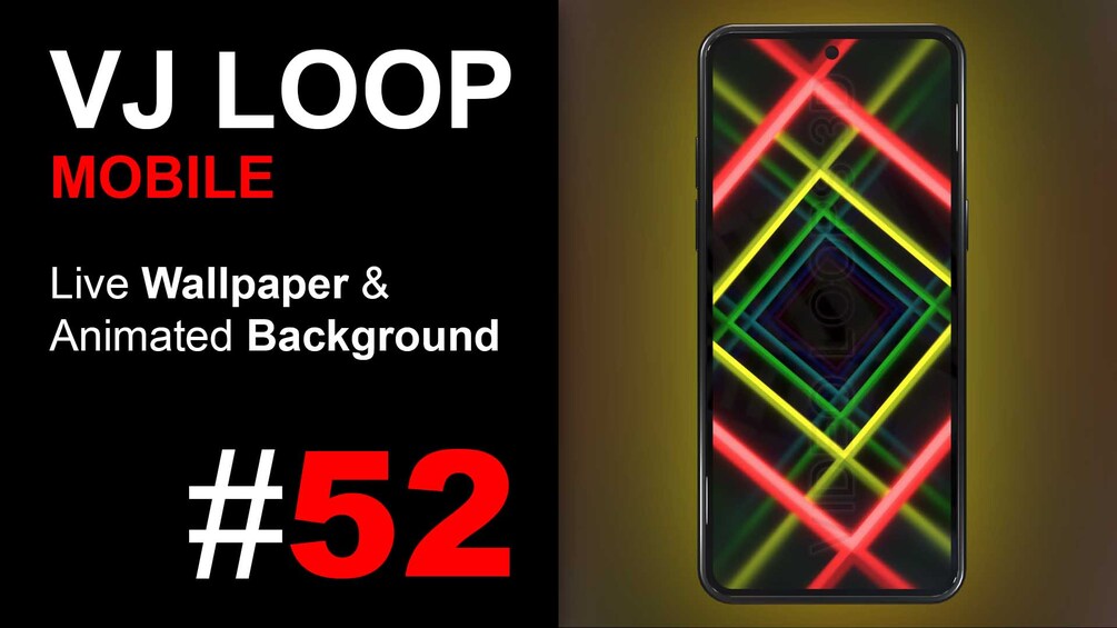VJ LOOP 52 (Mobile) - Multicolor Rotating Neon Squares - Animated ...