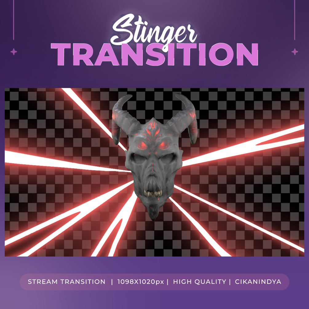 Dark Power Animated Stinger Transition Demon Skull | Red Energy Burst ...