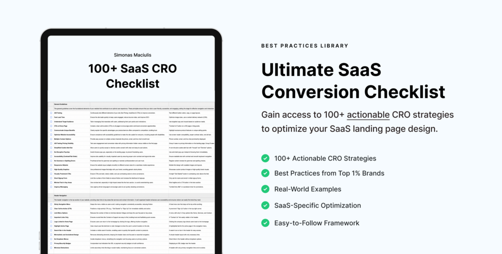 SaaS CRO Checklist