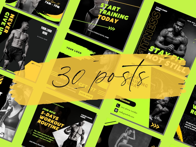 Fitness Templates Pack | 30 Fitness Story Template | Personal Trainer ...