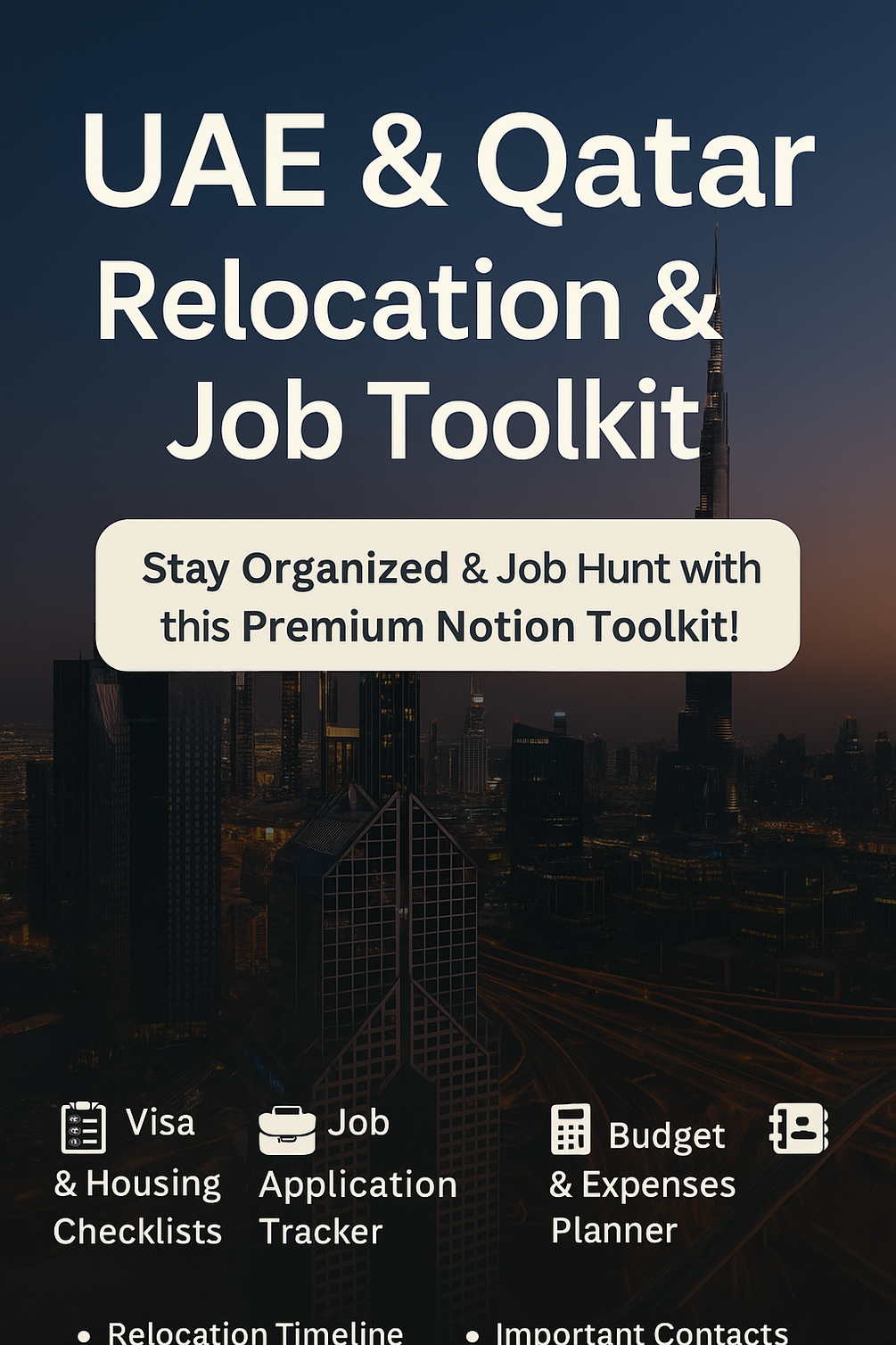 UAE & Qatar Relocation & Job Seeker Toolkit – Premium Notion Template