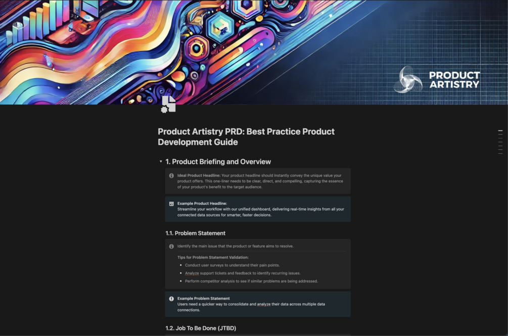 Product Artistry PRD: Best Practice Product Development Guide