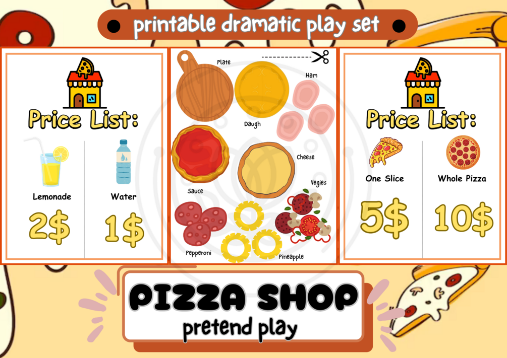 Pizza Shop Pretend Play for kids ages 4+