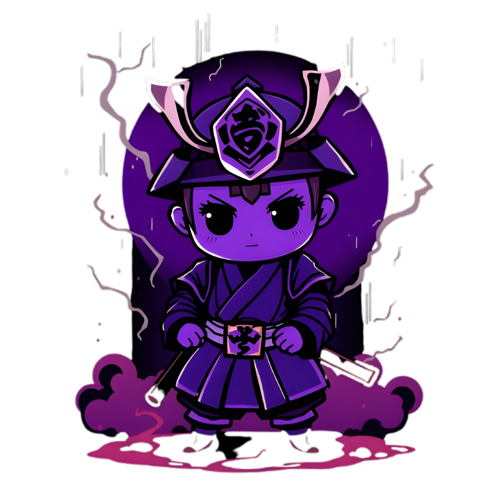 Adorable samurai boy sricker