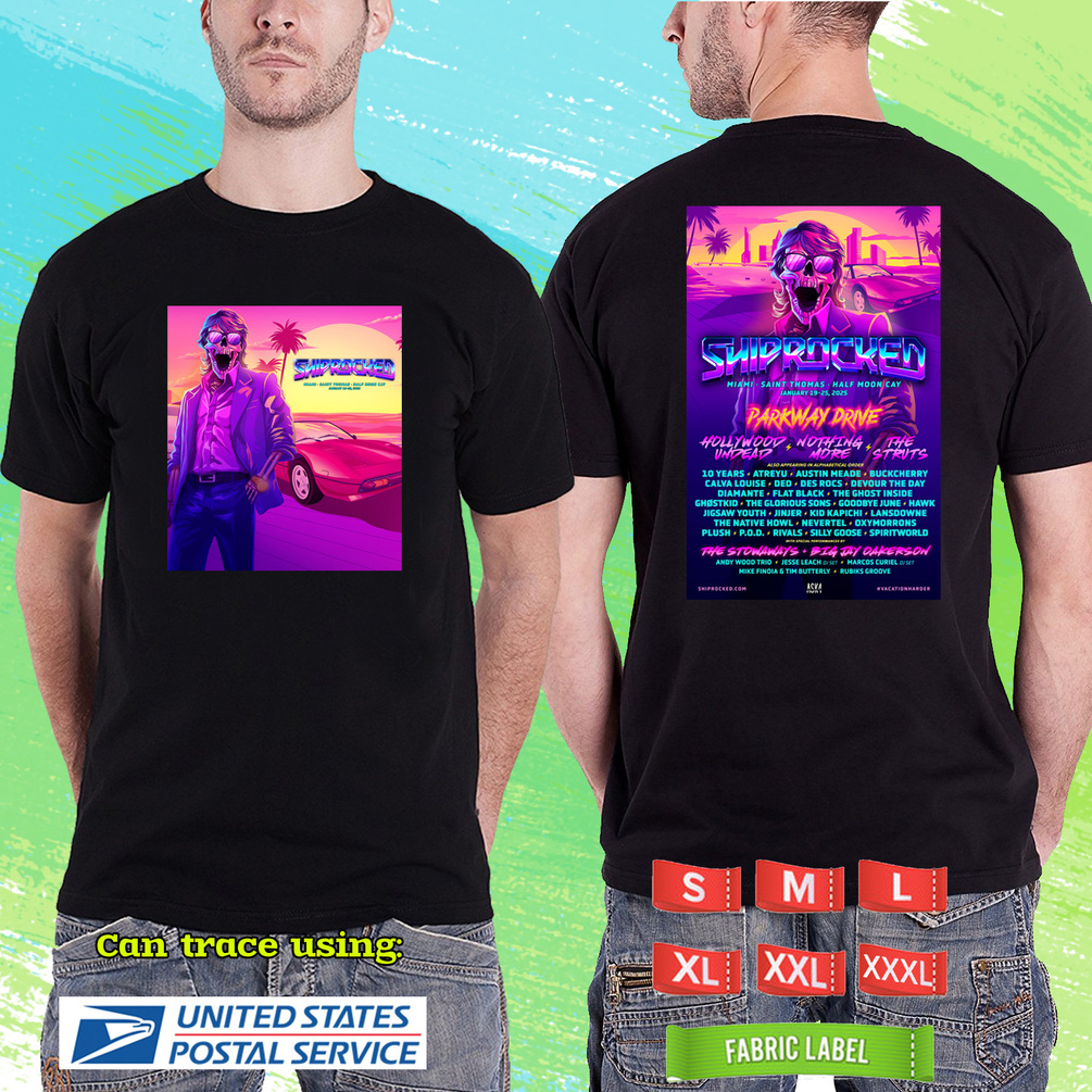 SHIPROCKED MUSIC FESTIVAL 2025. SHIPROCKED FESTIVAL. UNISEX BLACK TEE RD01