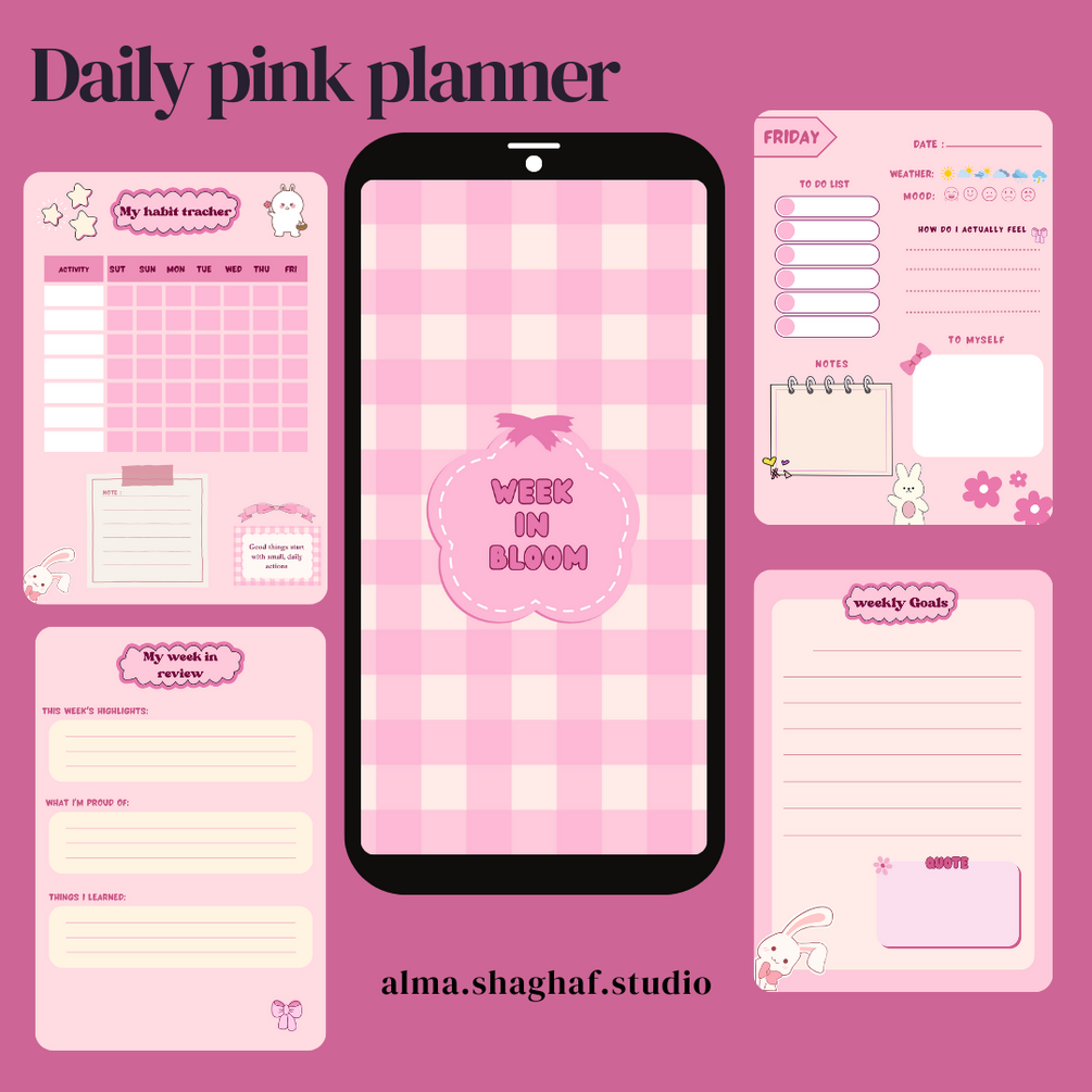 Pink & cute daily planner