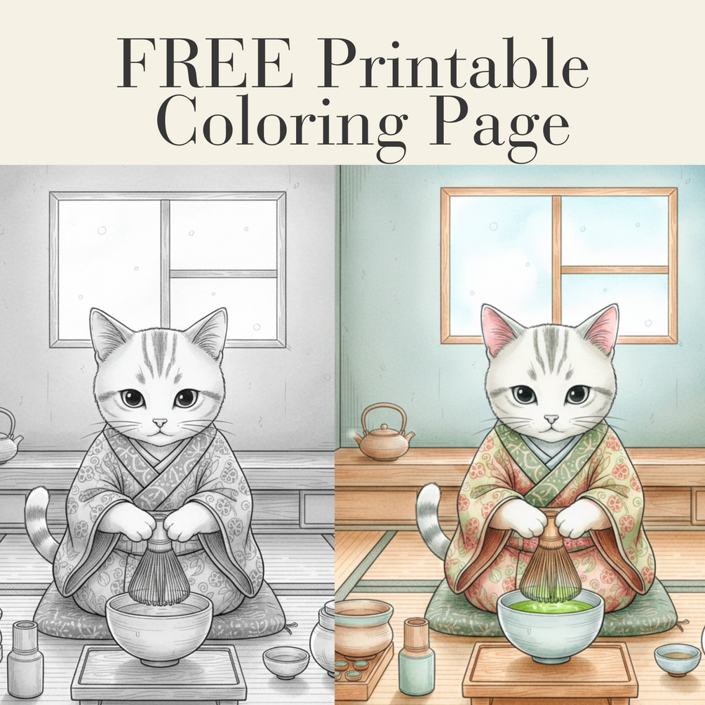 FREE Sample: Zen Cats Coloring Page