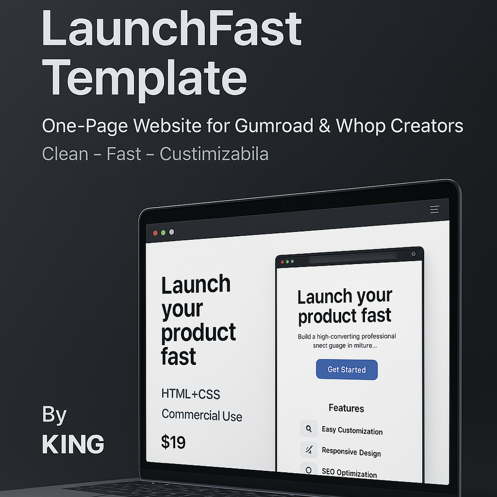 LaunchFast – Website Template for Gumroad & Whop Creators
