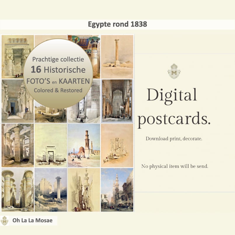 Egypt around 1838 | 16 digital postcards 10x15cm | Easy to download ...
