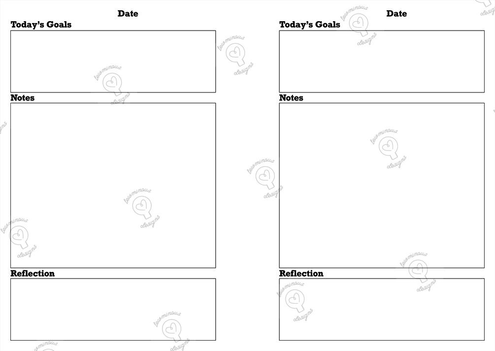 Daily Horizontal, Blank/Block Printable Layout