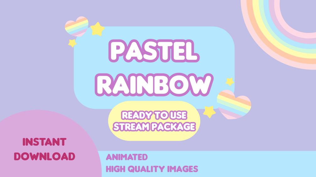 Animated Stream Pack - Pastel Rainbow