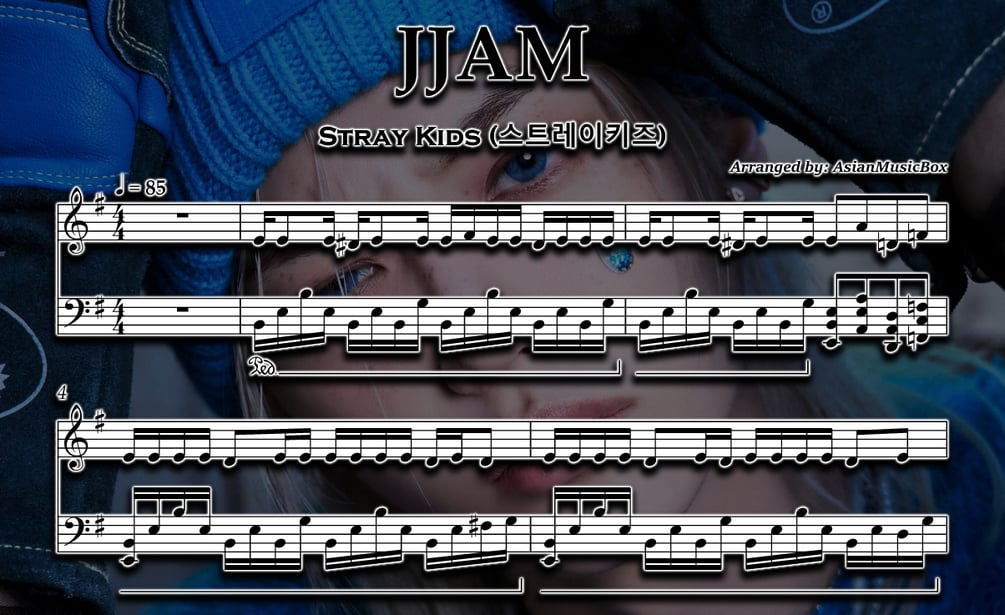 Stray Kids (스트레이키즈) - "JJAM" [Piano Sheet Music / MIDI / WAV]