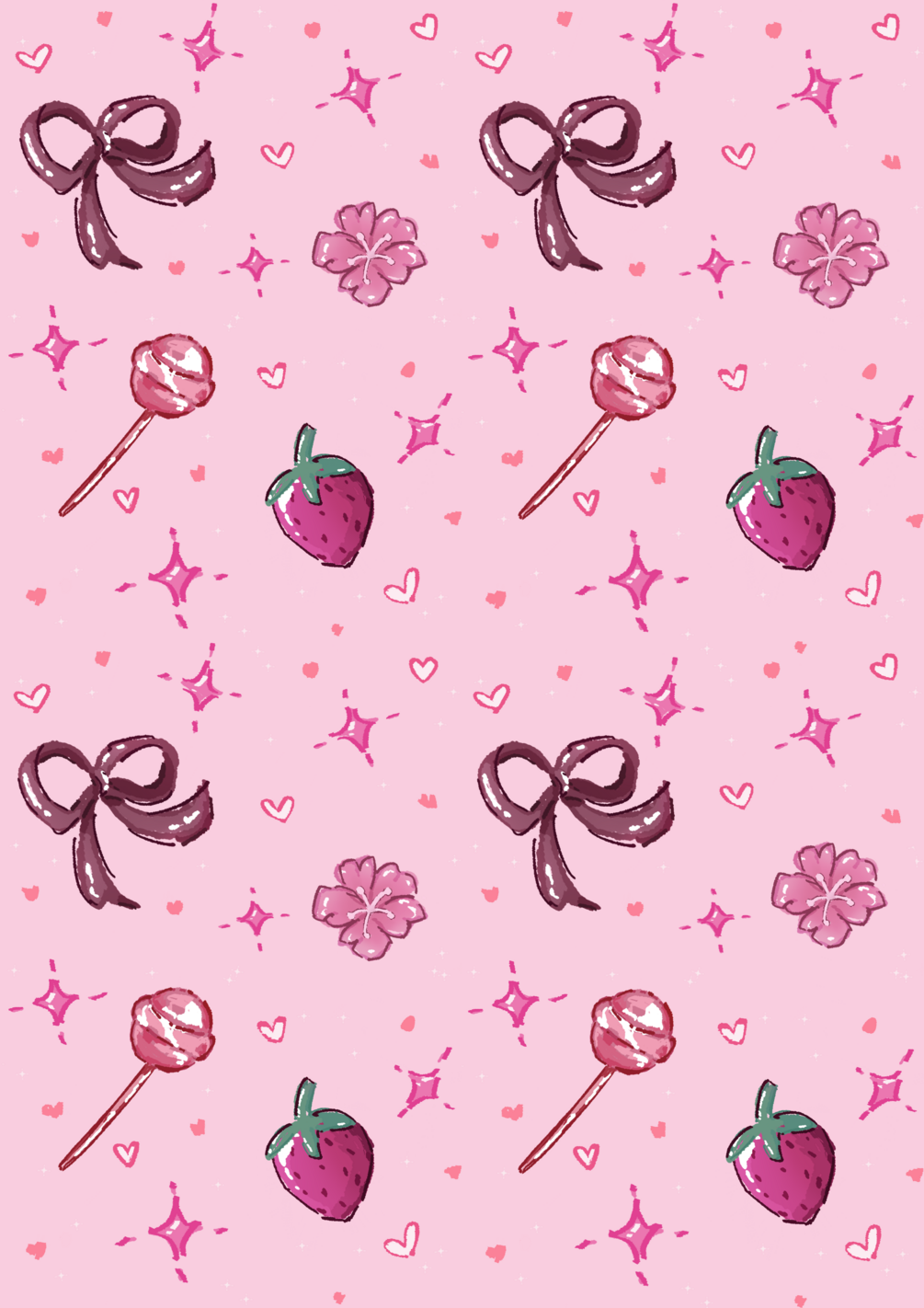 Cute Pink Pattern Illustration
