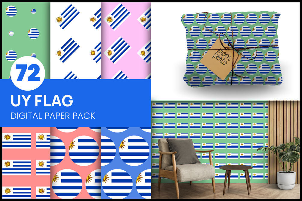 UY Flag Seamless Patterns