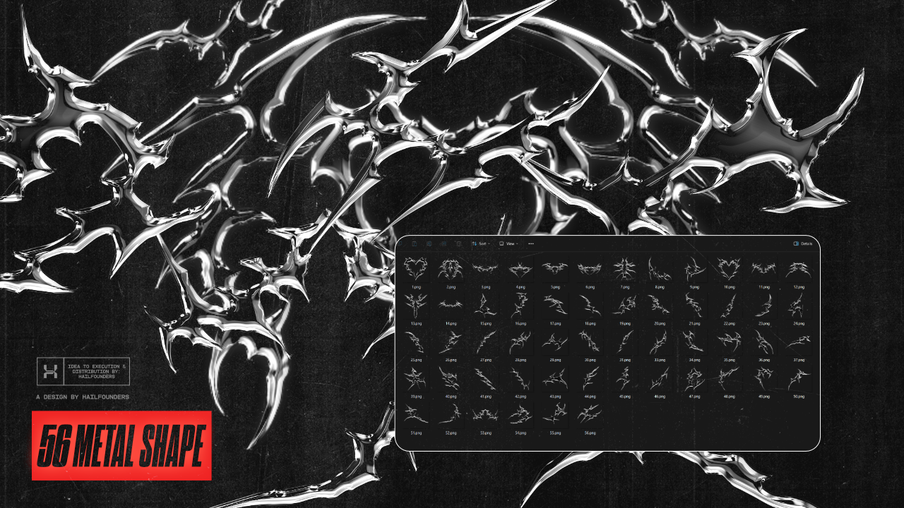 Get this FREE 56 Metallic Chrome Shape Assets! - HAILFOUNDERS Supply