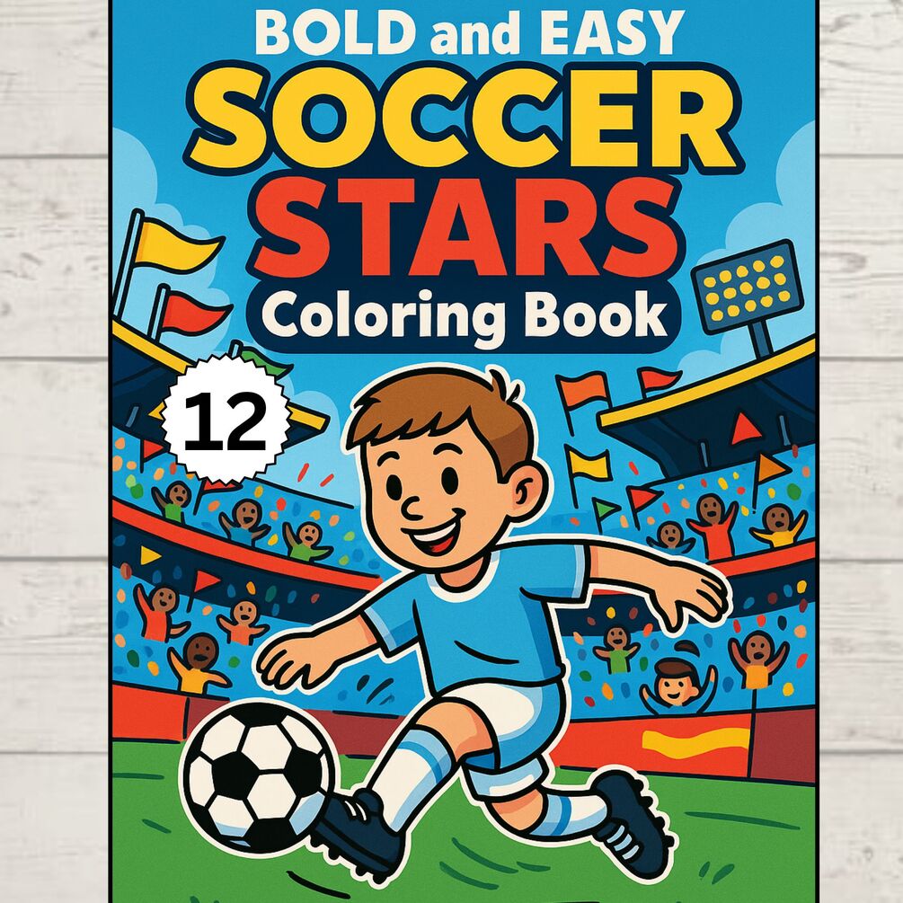 Bold and Easy SOCCER STARS Coloring Book | Famous Players for Kids