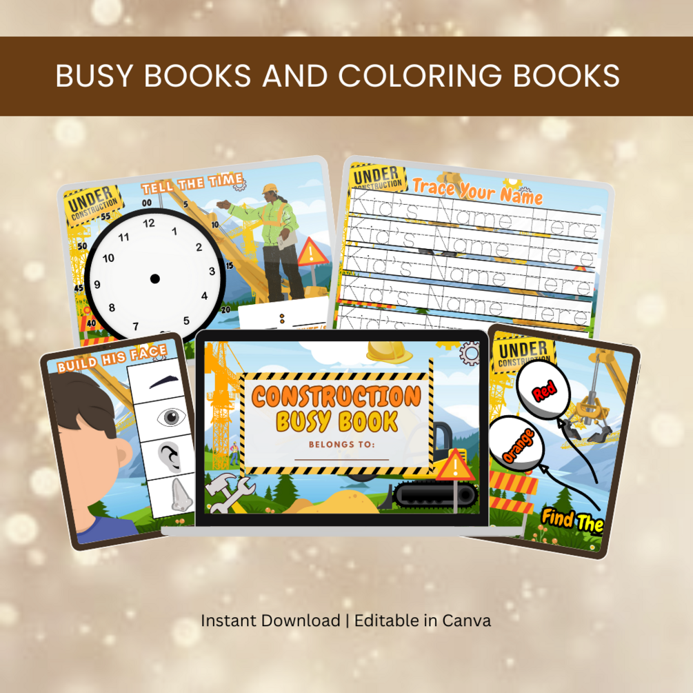 Busy Books for kids | Construction Theme