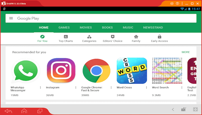 Droid4X emulator download