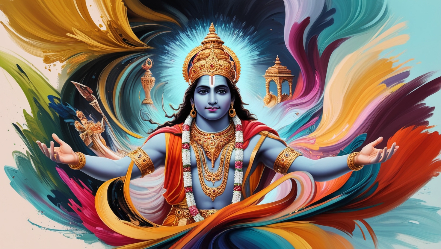 🎨 Divine Expression: Abstract Art Images of Gods 🌟