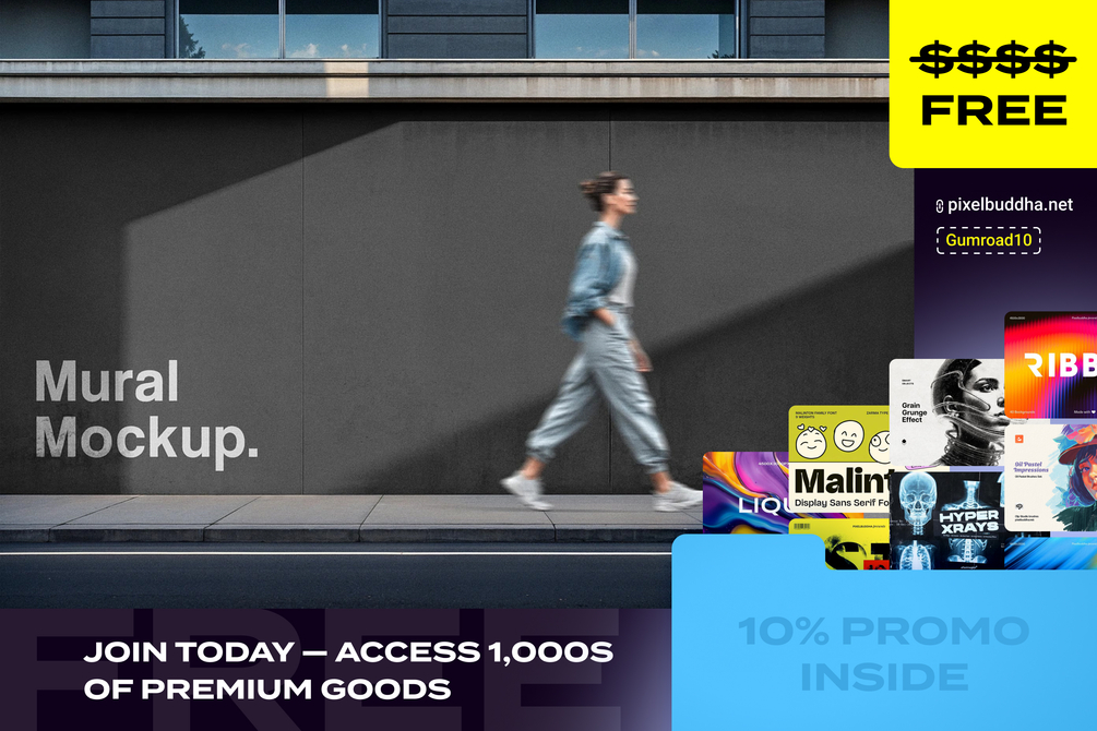 Free Mural Wall Mockup