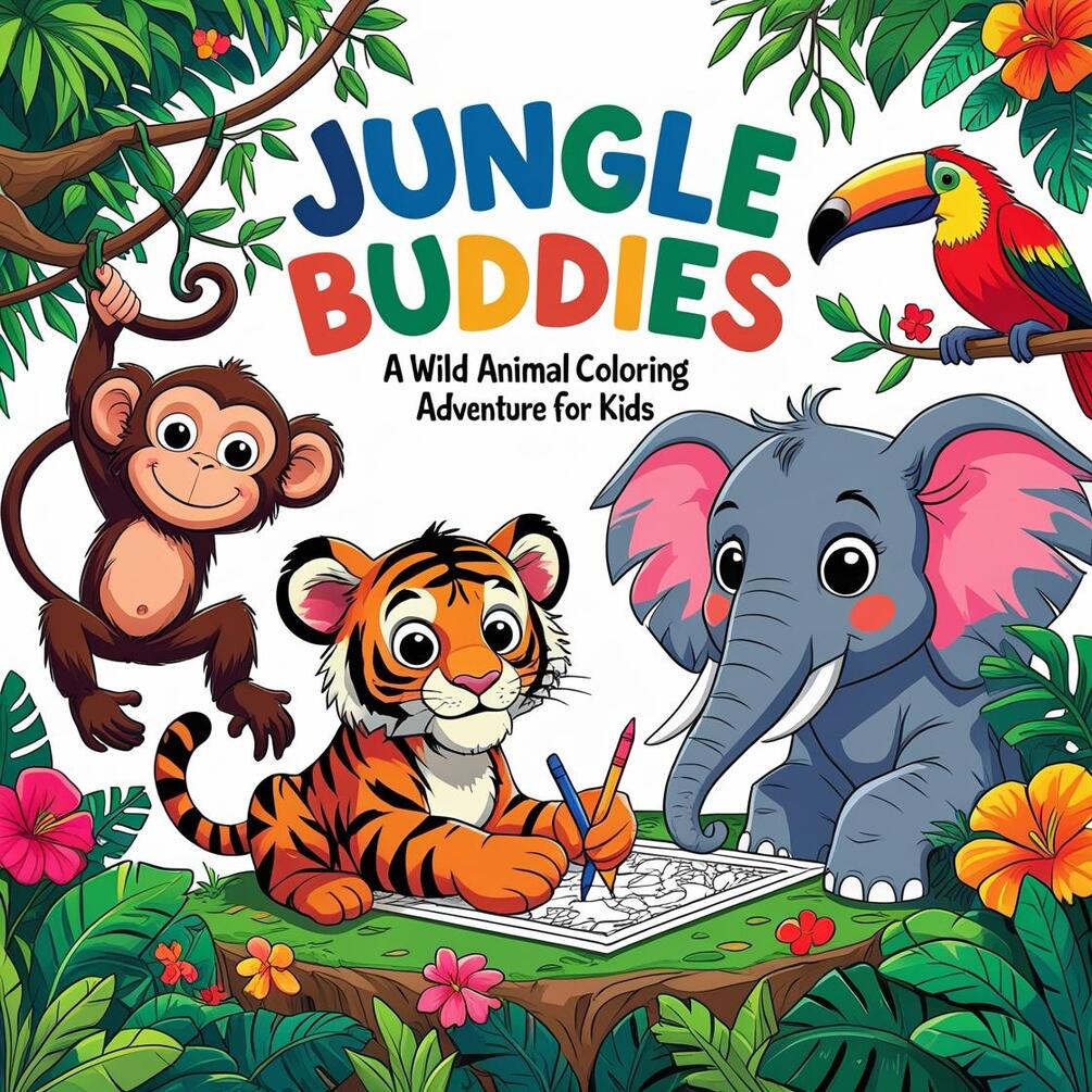 Jungle Buddies: A Wild Animal Coloring Adventure for Kids