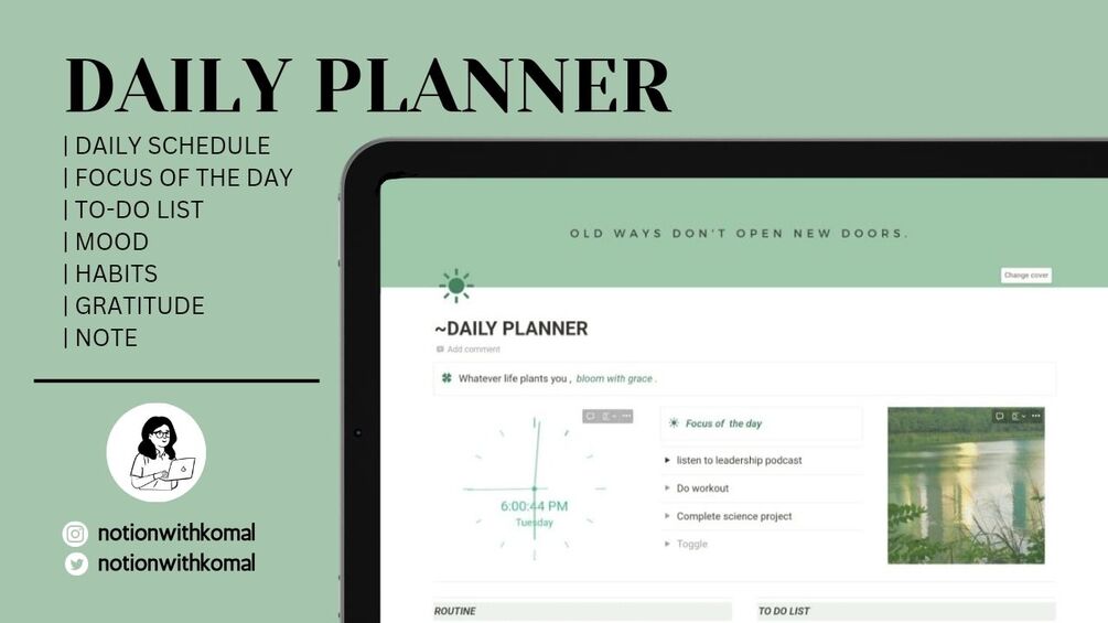 "Organize Your Day: Daily Planner Notion Template"