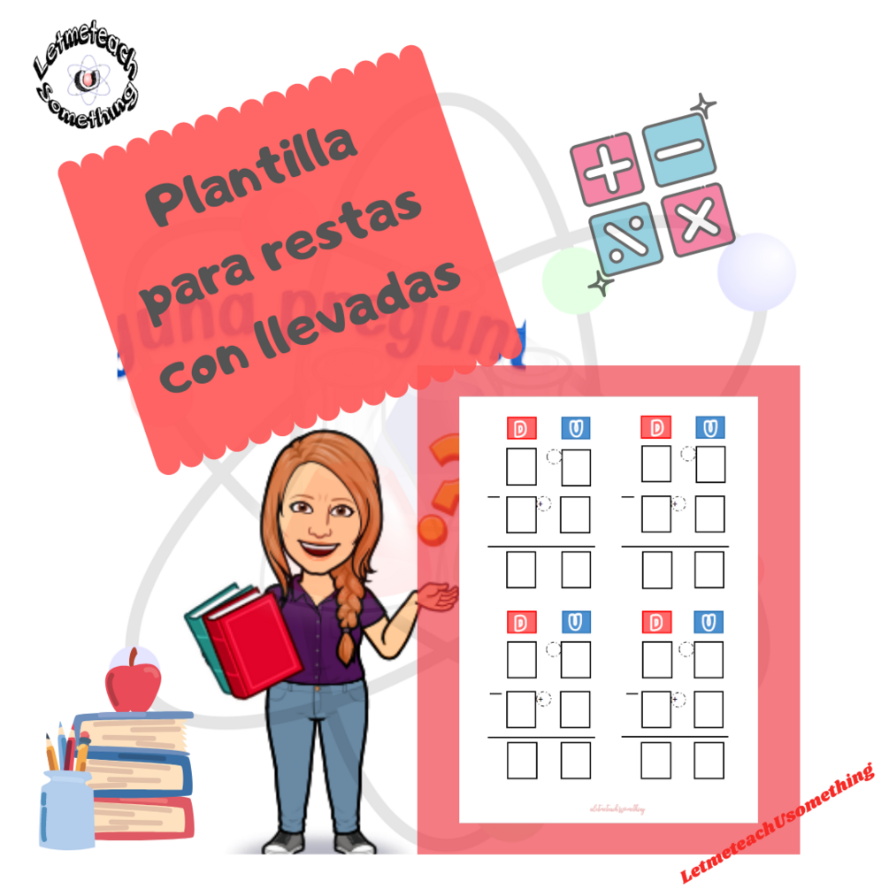 Plantilla de restas con llevadas