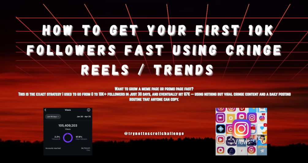How to Get Your First 10K Followers Fast Using Cringe Reels & Trends