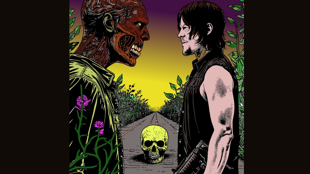 150+ Coloring Pages of Daryl Dixon | Carol, Dog, bike, zombies and more ...