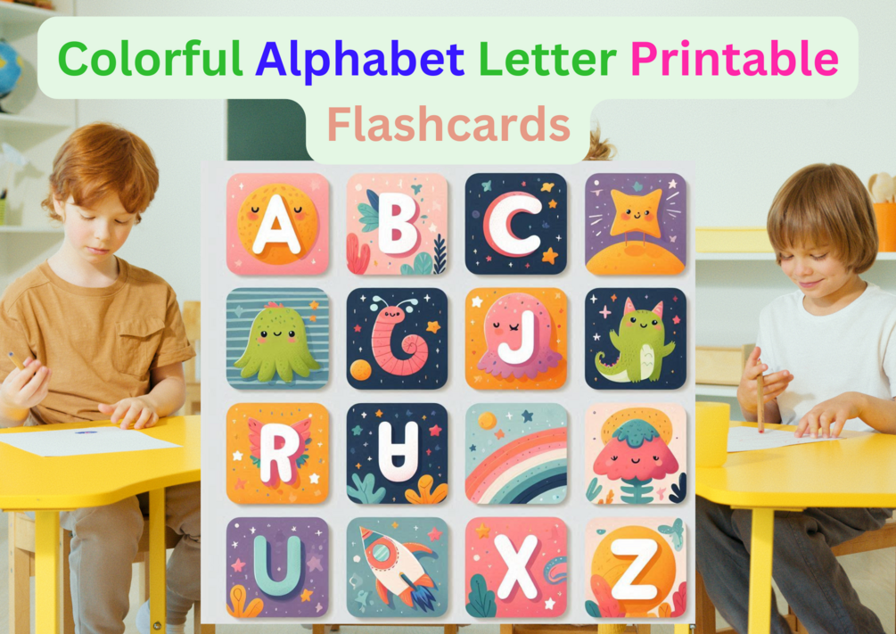 Colorful Alphabet Letter Printable Flashcards