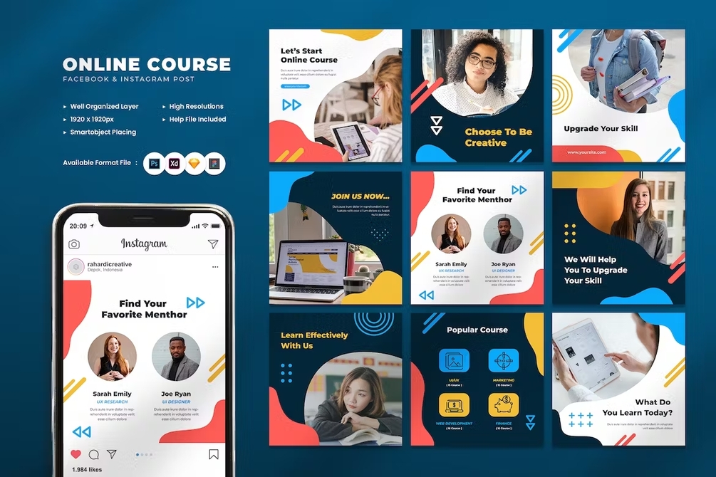 Online Course Instagram Post & Facebook Post