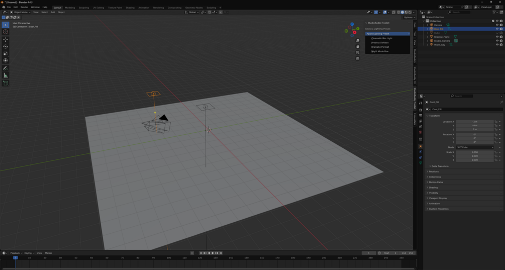 StudioBuddy Toolkit — Complete Lighting, FX, & Camera System for Blender