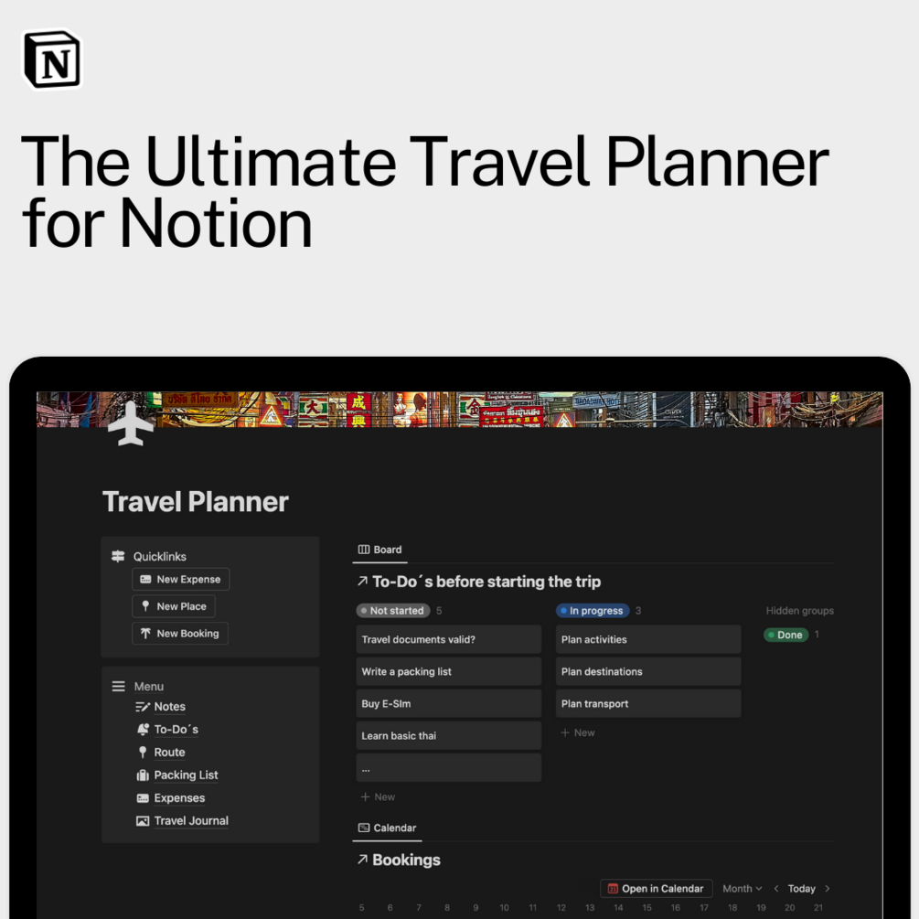 Ultimate Travel Planner for Notion