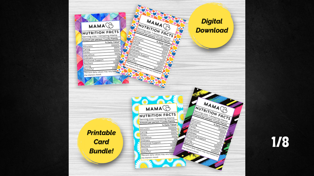 Printable Mama Greeting Card Bundle (4 Card Designs)