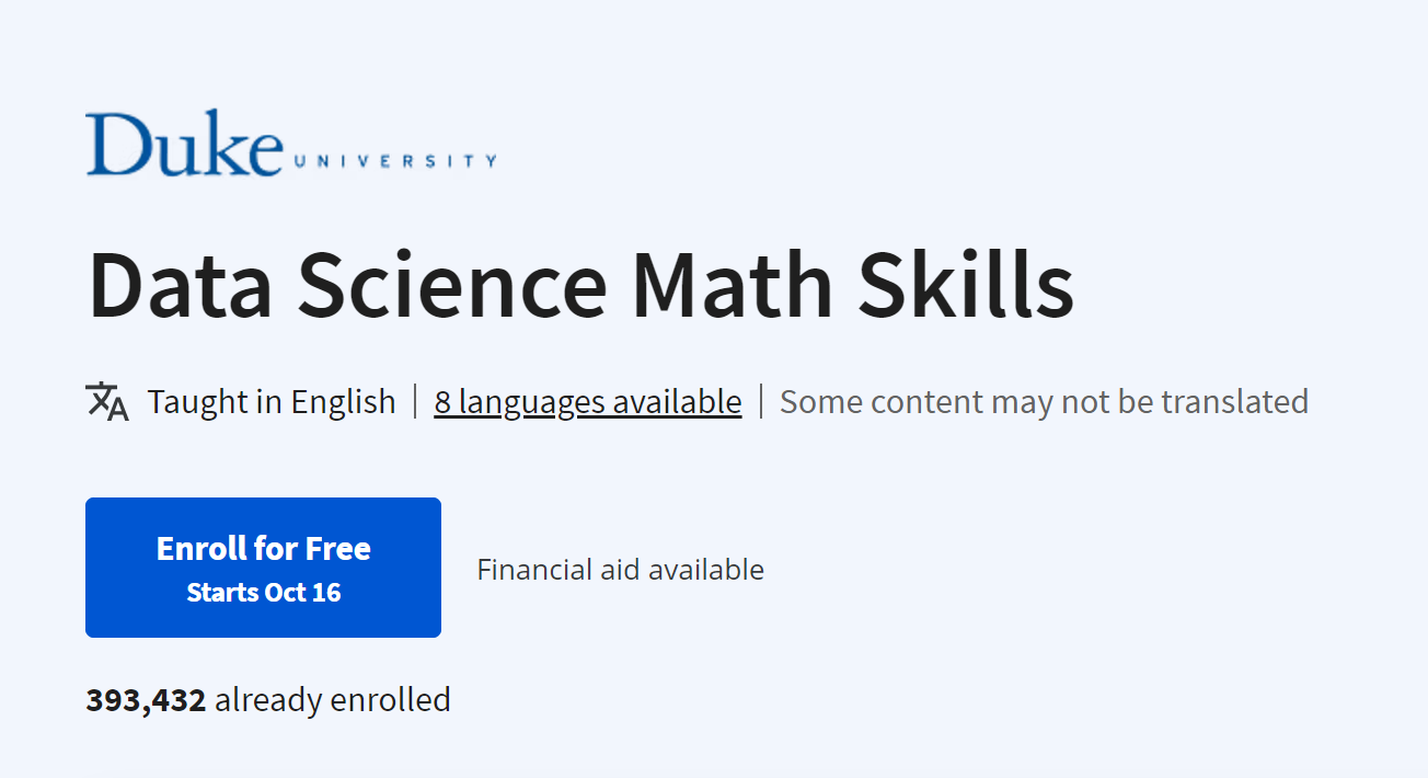 Data Science Math Skills (Free Course) - Python Coding