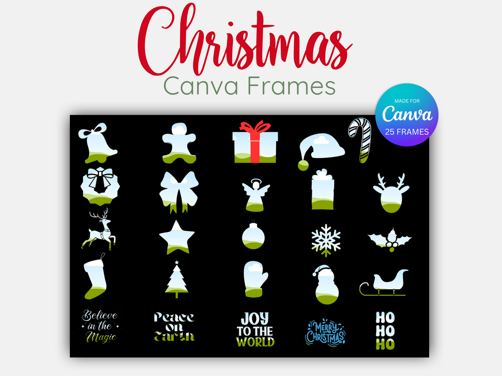 25 Festive Christmas Canva Frames | 1080px x 1080px