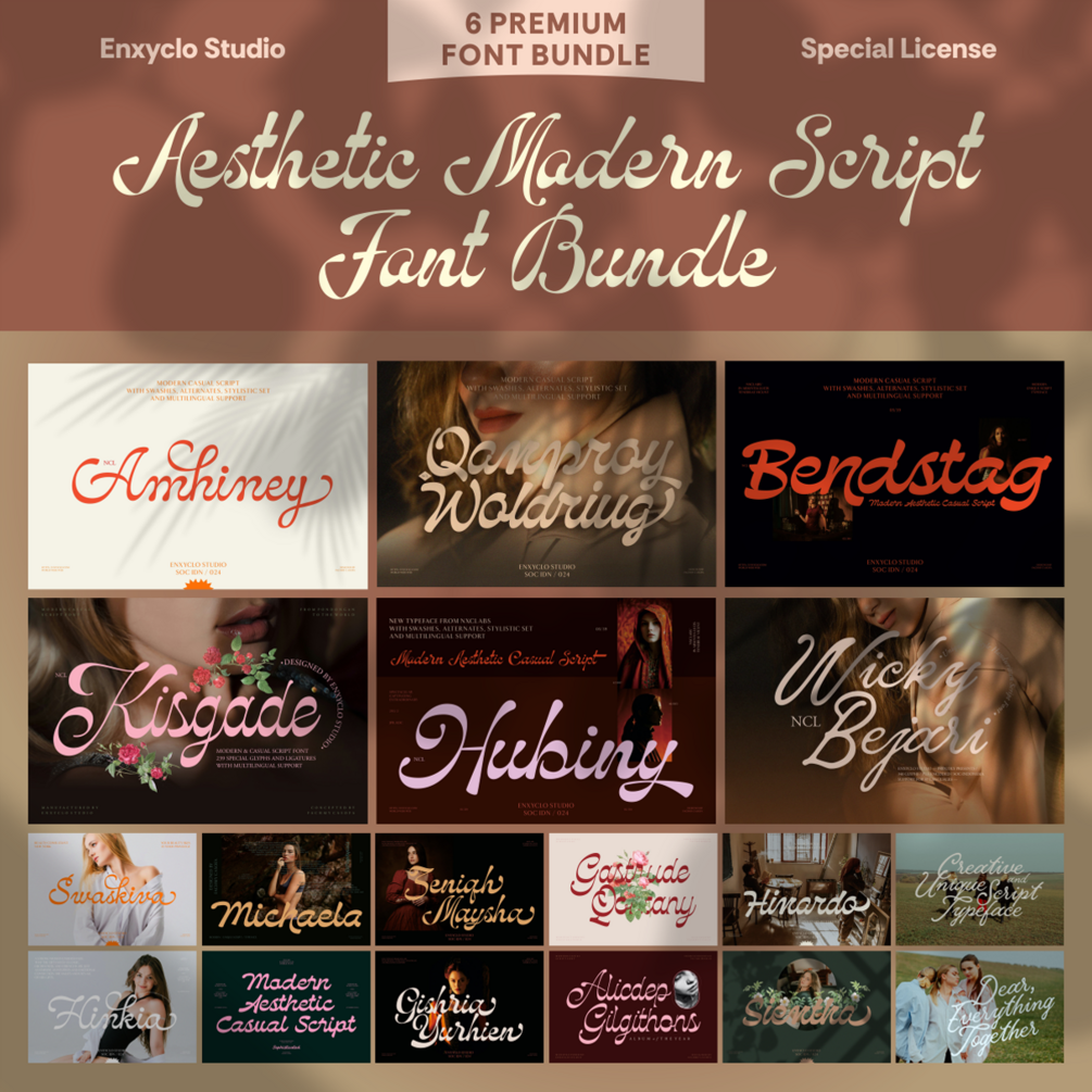 Aesthetic Modern Script Font Bundle