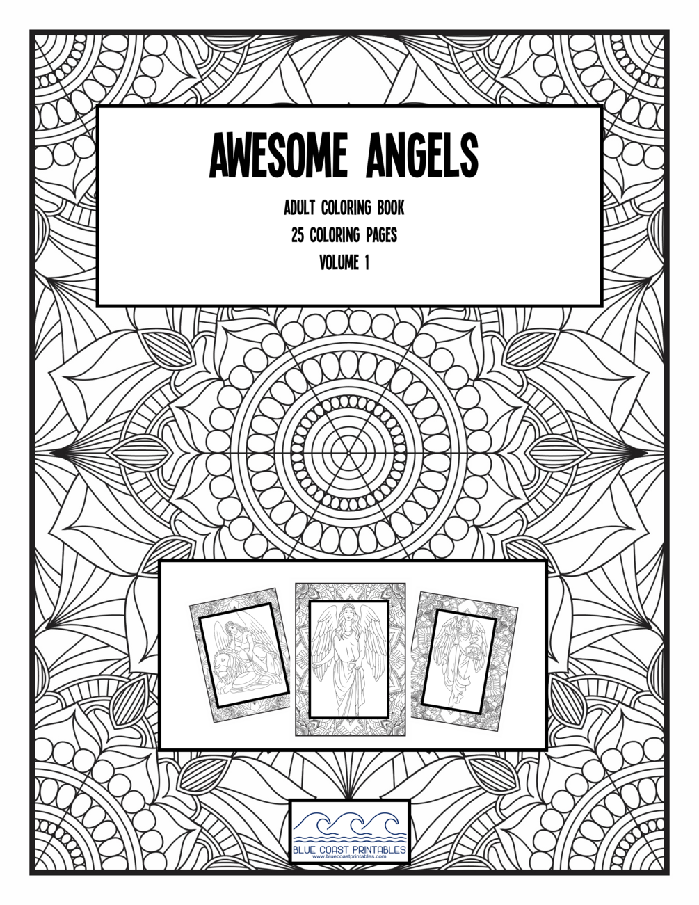 Awesome Angels - 25 Page Coloring Book