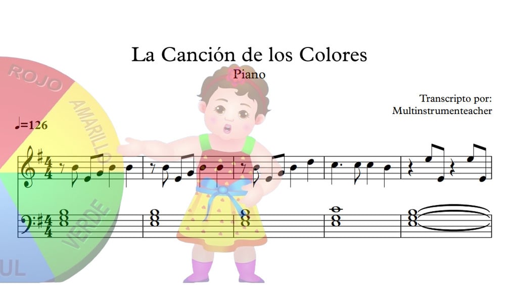 La Canción de los Colores - Partitura para piano