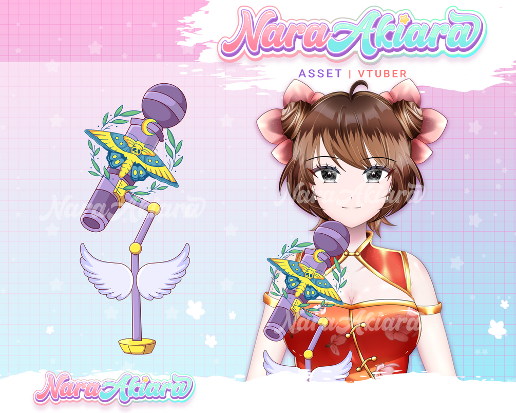 Vtuber Assets Microphone with Butterfly