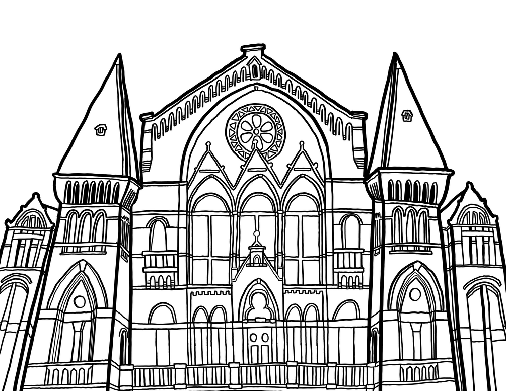 Cincinnati’s Music Hall Coloring Page