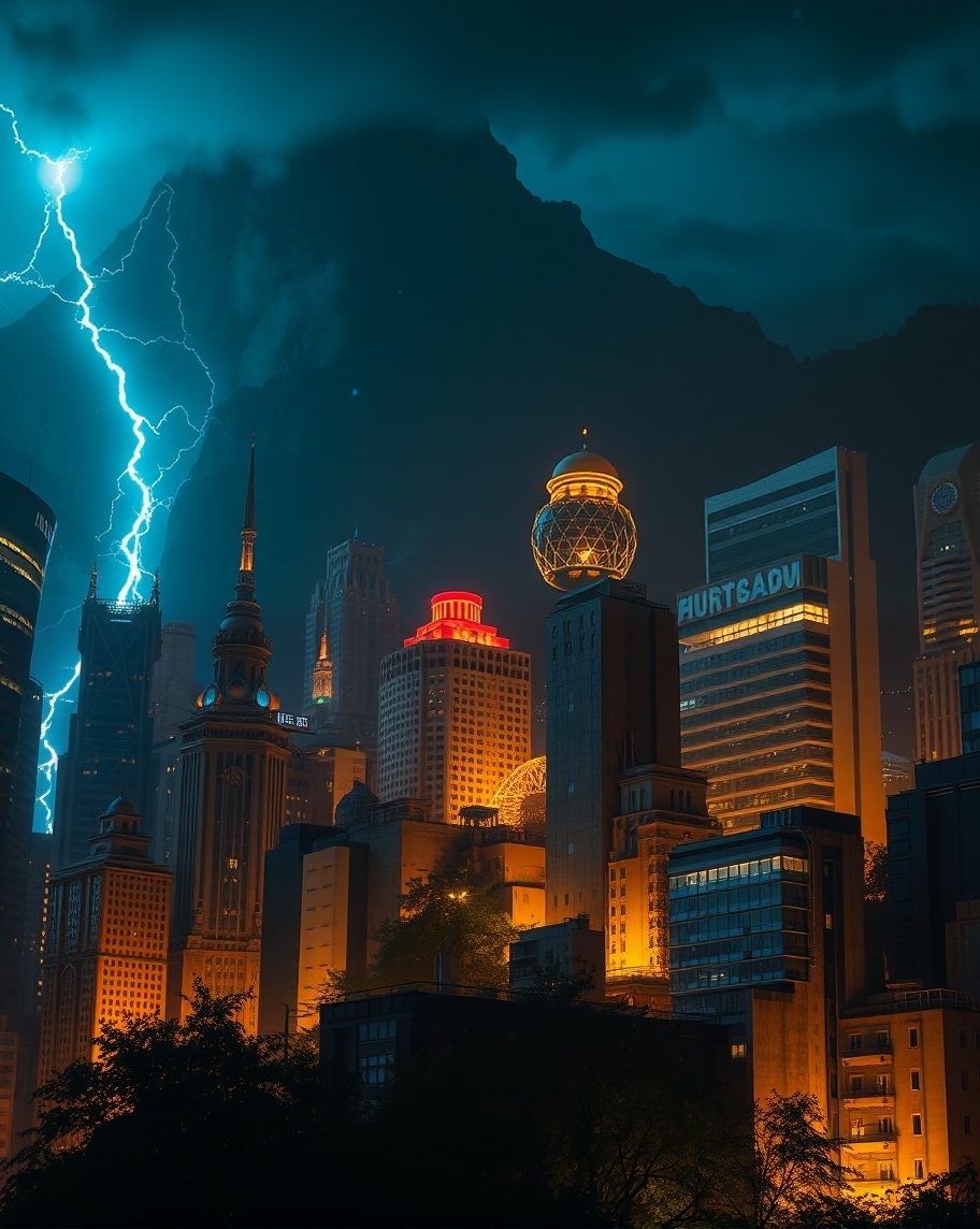After a global blackout, only a few cities remain illuminated