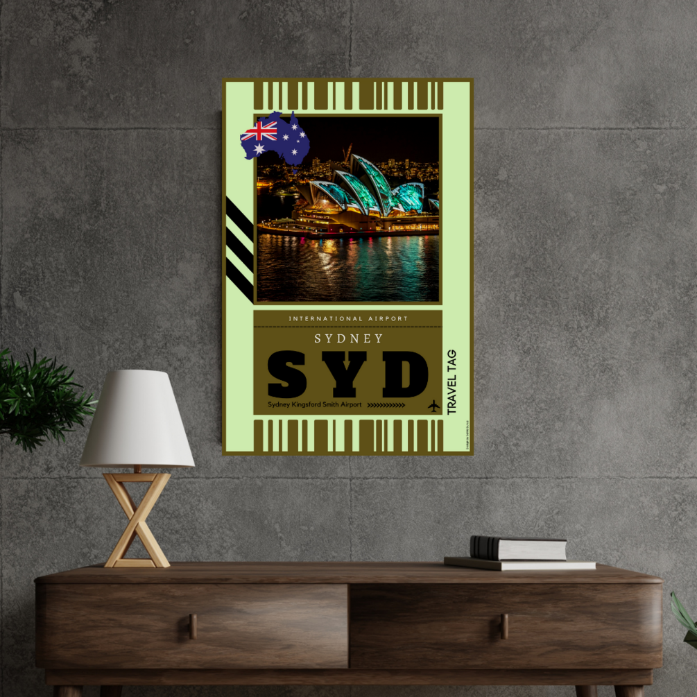 SYD SYDNEY PRINTABLE AIRPORT CODE WALL ART