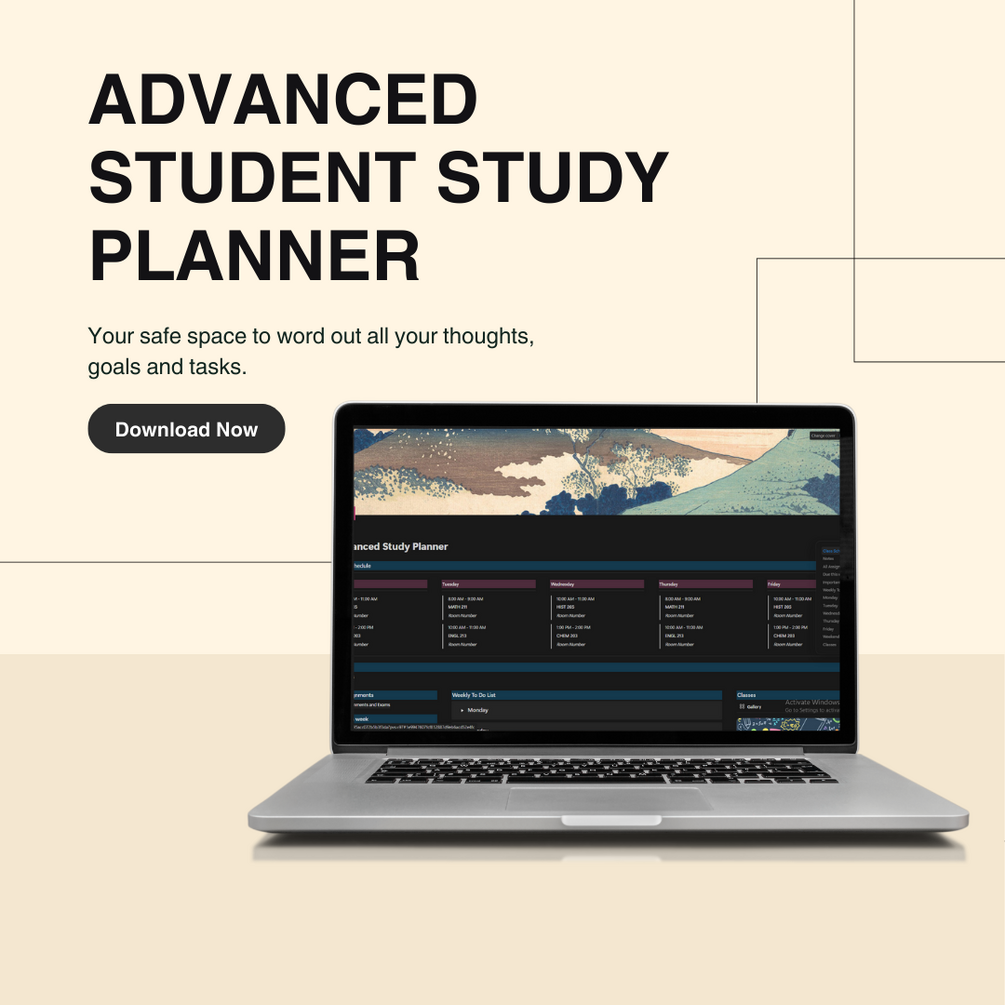 NOTION ADVANCED STUDENT PLANNER TEMPLATE
