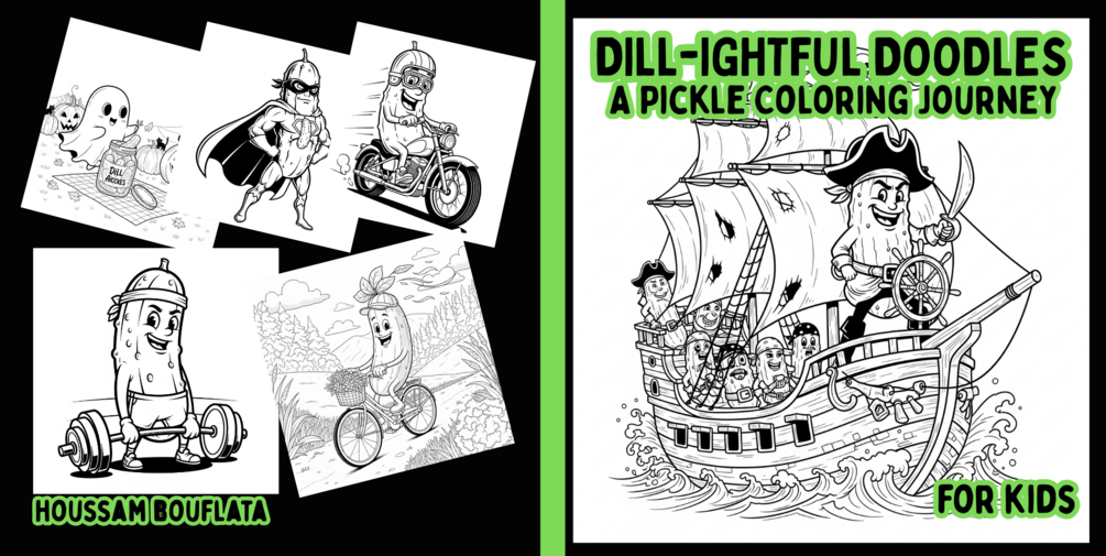 Dill-ightful Doodles: A Pickle Coloring Journey for kids and adults
