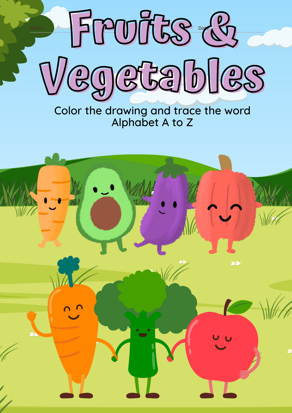 Alphabet A to Z (Fruit & Vegetables Version)